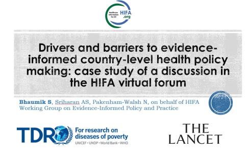 Evidence Informed Policy And Practice Healthcare Information For All